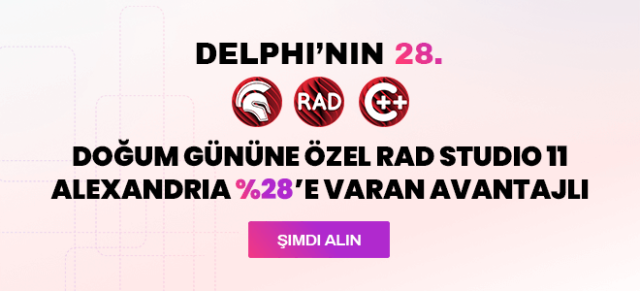 Delphi 28. Yaş Günü İndirimleri - BTG e-Mağazası - Embarcardero Türkiye Distribütörü